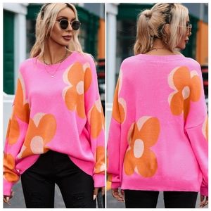 Lovely Rosetta | Sweaters | Pretty In Pink Floral Sweater | Poshmark